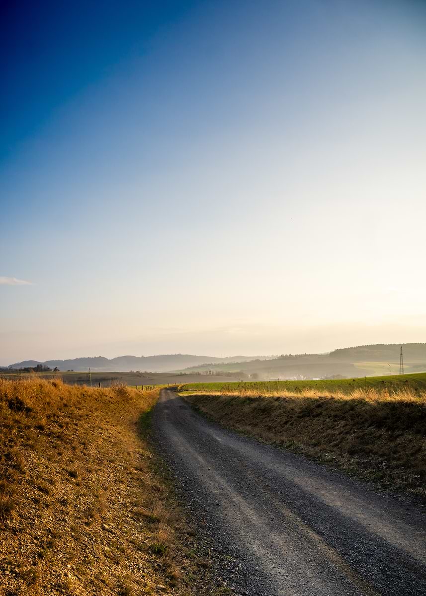 'Country Road at Sunset' Poster, picture, metal print, paint by ...
