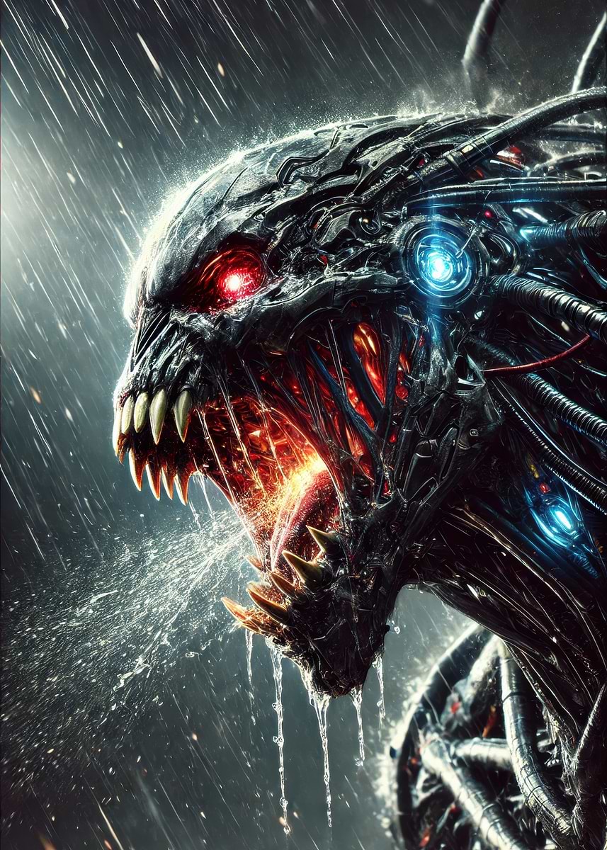 'Cybernetic Rainhowler Monster' Poster, picture, metal print, paint by ...