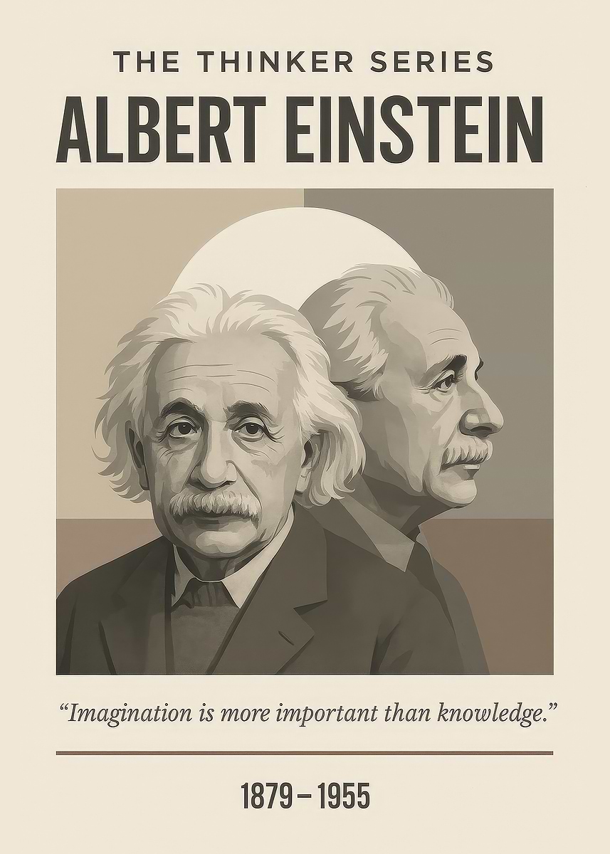 'Albert Einstein The Thinker Series' Poster, picture, metal print ...