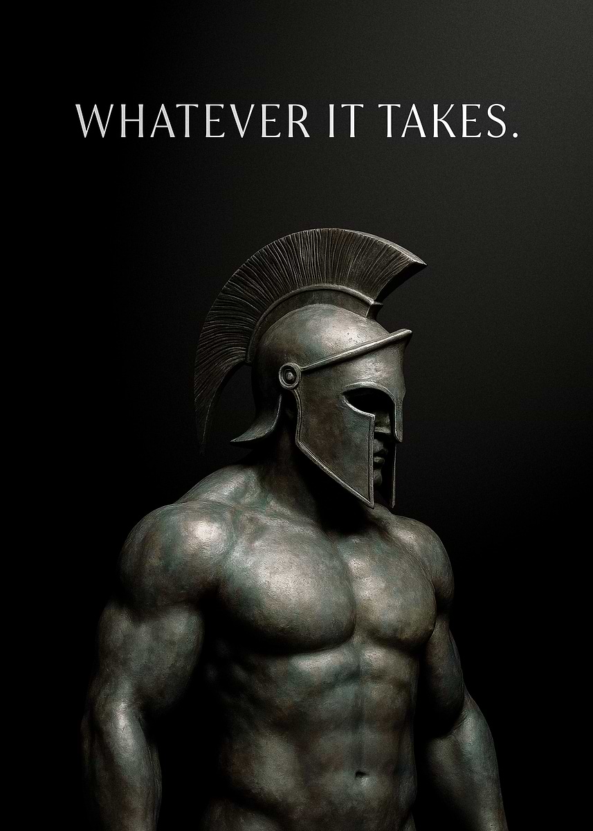 'Spartan Warrior' Poster, picture, metal print, paint by Vars | Displate