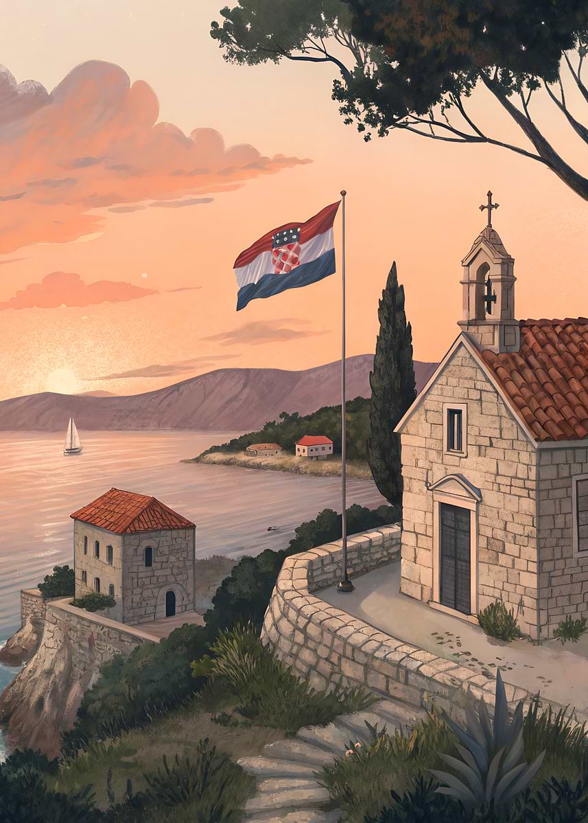 'Croatian Coast Sunset' Poster, picture, metal print, paint by Ray ...