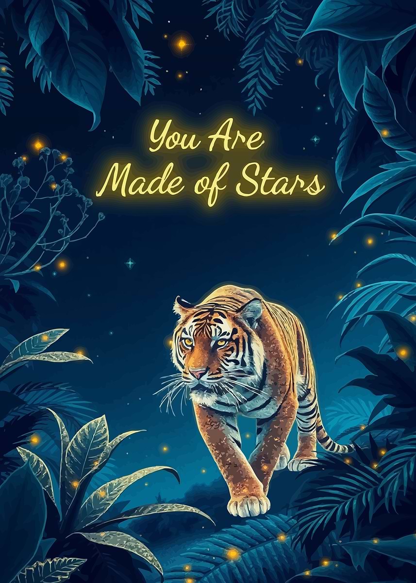 'Tiger in the Night' Poster, picture, metal print, paint by DUMBROS ...