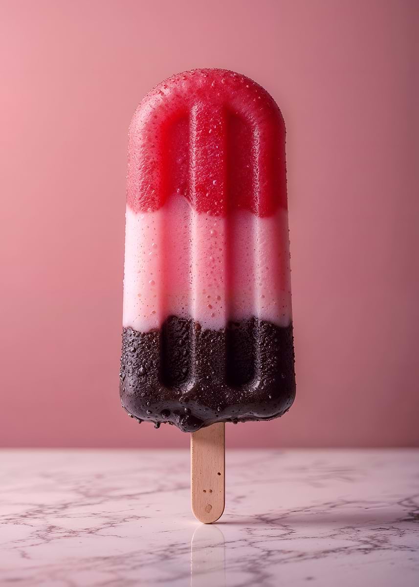 'Red, White, and Chocolate Popsicle' Poster, picture, metal print ...