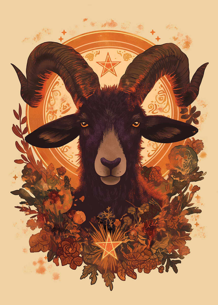 'Black Goat with Pentagram ~ Wicca ~ Witch' Poster, picture, metal ...