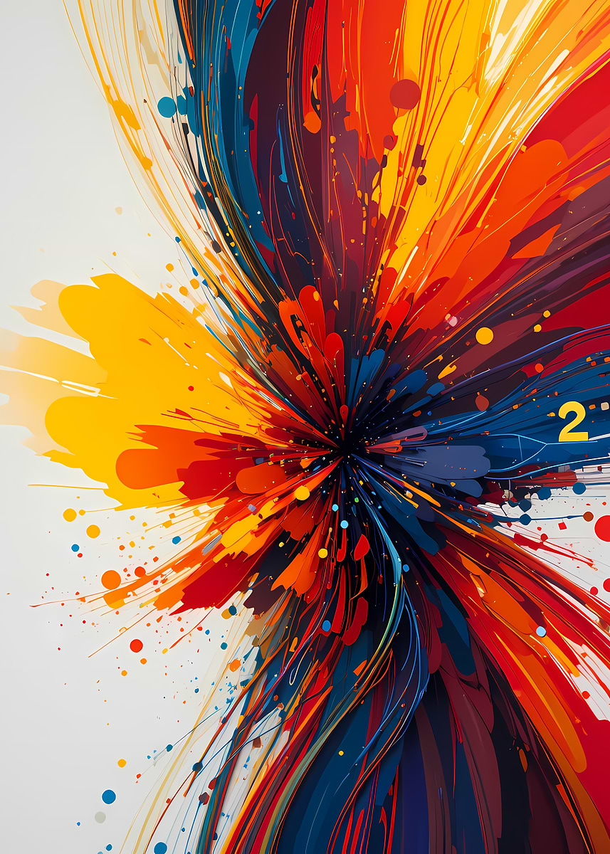 'Abstract Color Explosion' Poster, picture, metal print, paint by Art ...