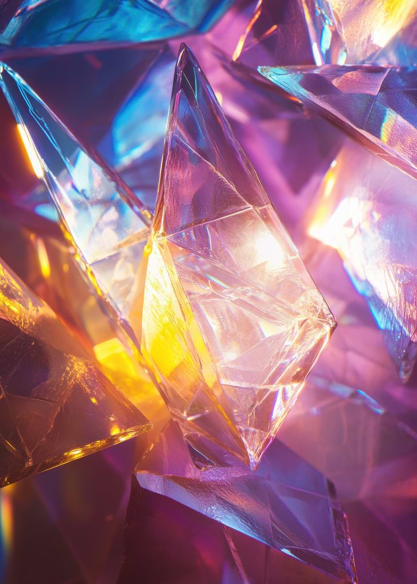 'Prismatic Crystal Abstract' Poster, picture, metal print, paint by Ryu ...