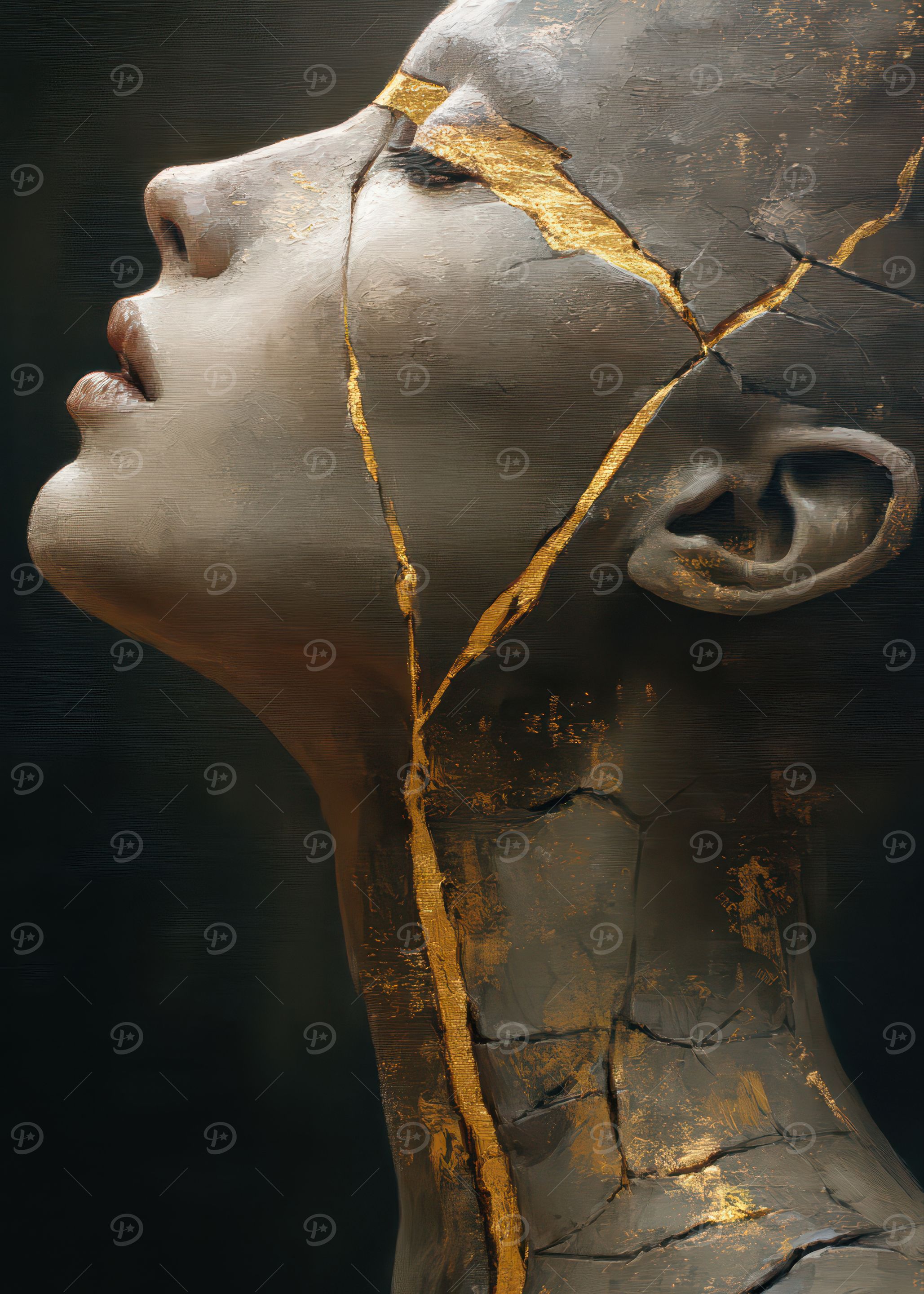 'Golden Scar' Poster, picture, metal print, paint by Michael Mattler ...