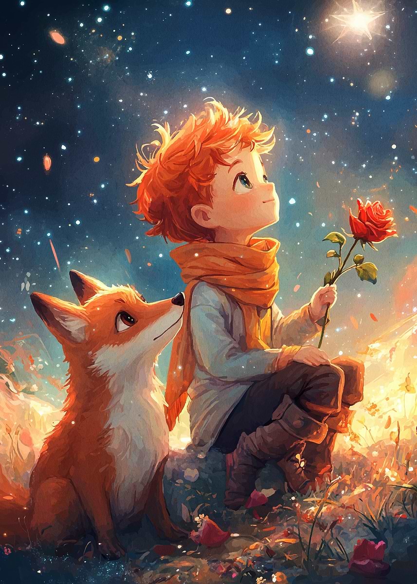 'The Little Prince and the Fox' Poster, picture, metal print, paint by ...