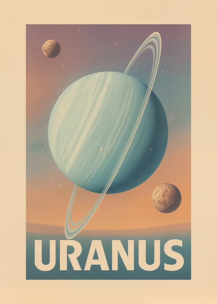 'Uranus Planet Poster' Poster, picture, metal print, paint by Stellar ...
