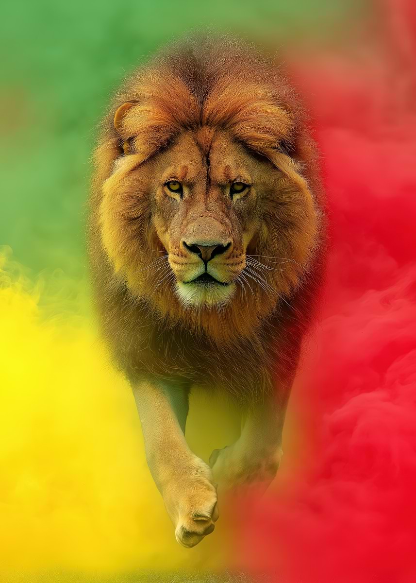 'Rasta Lion' Poster, picture, metal print, paint by PsychedelicAddict ...