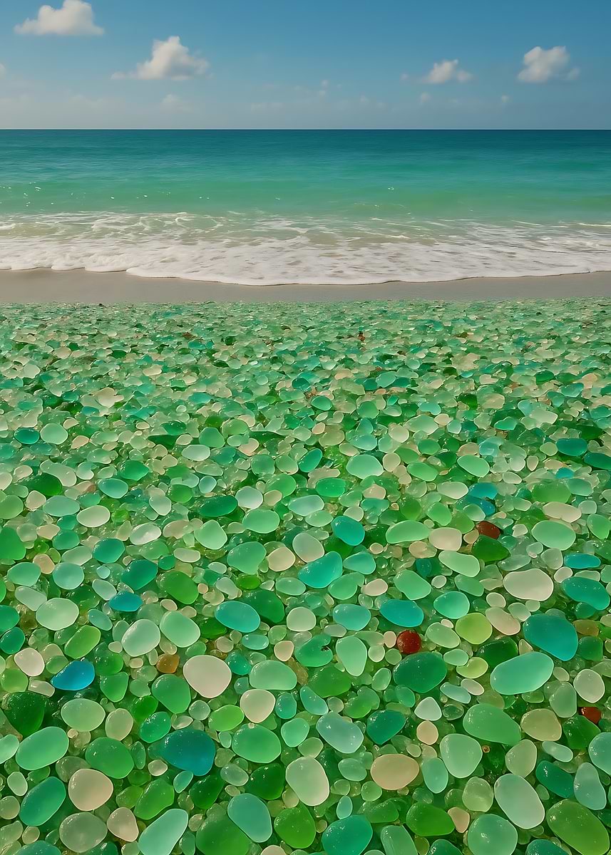'Sea Glass Beach' Poster, picture, metal print, paint by Colorama ...