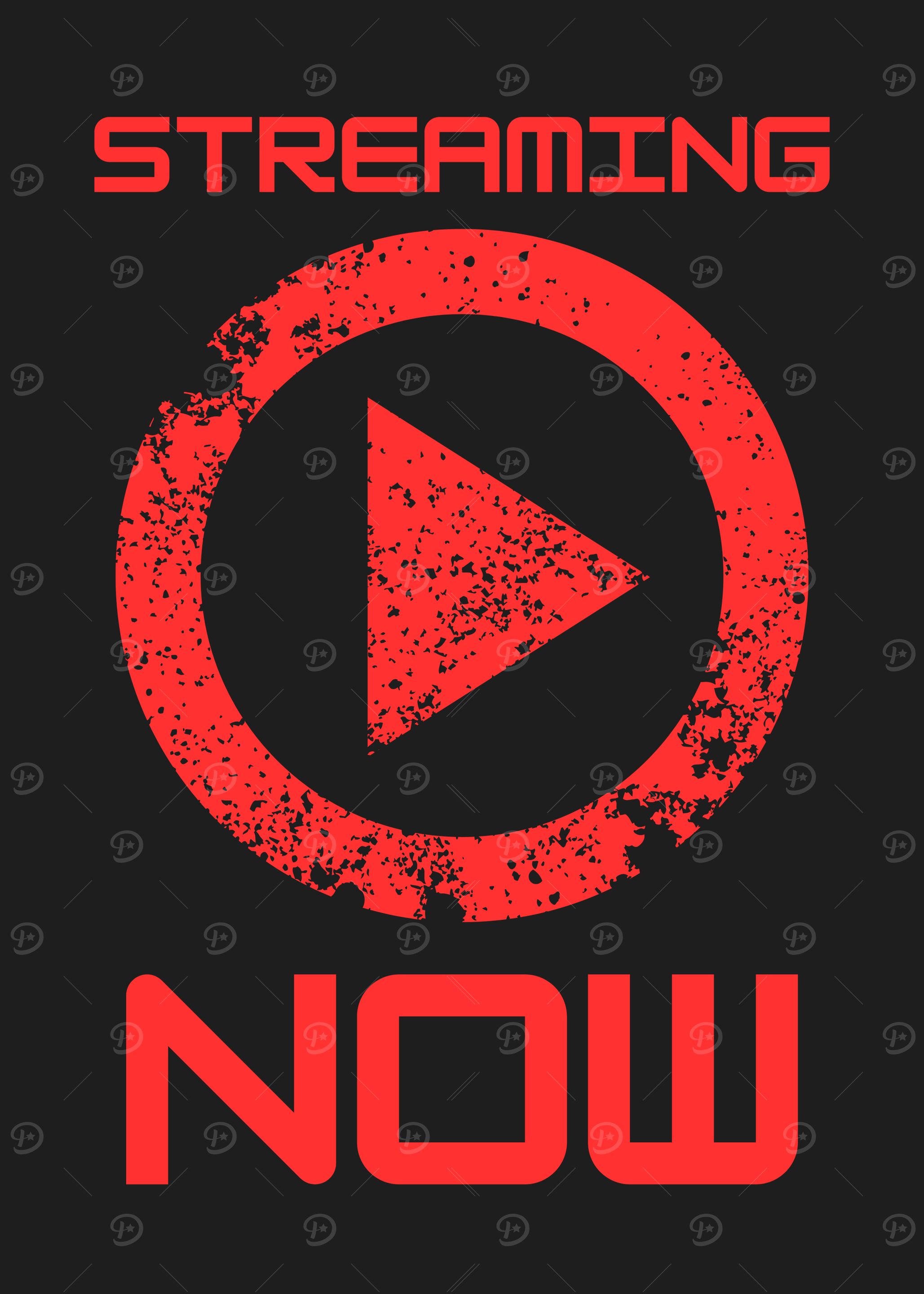 'Streaming Now Play Button' Poster, picture, metal print, paint by L ...