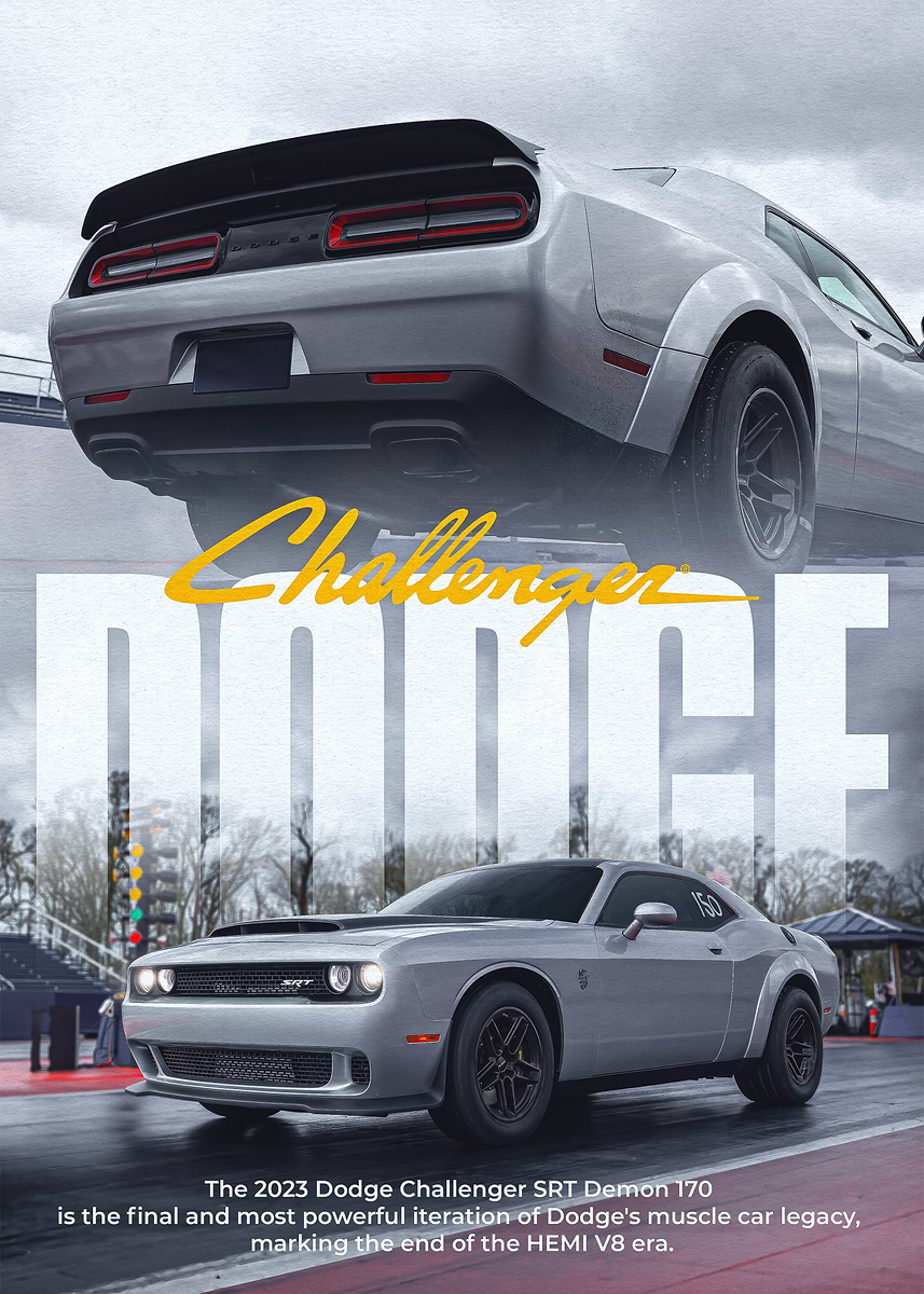 'Dodge Challenger ' Poster, picture, metal print, paint by Lee Rocks ...