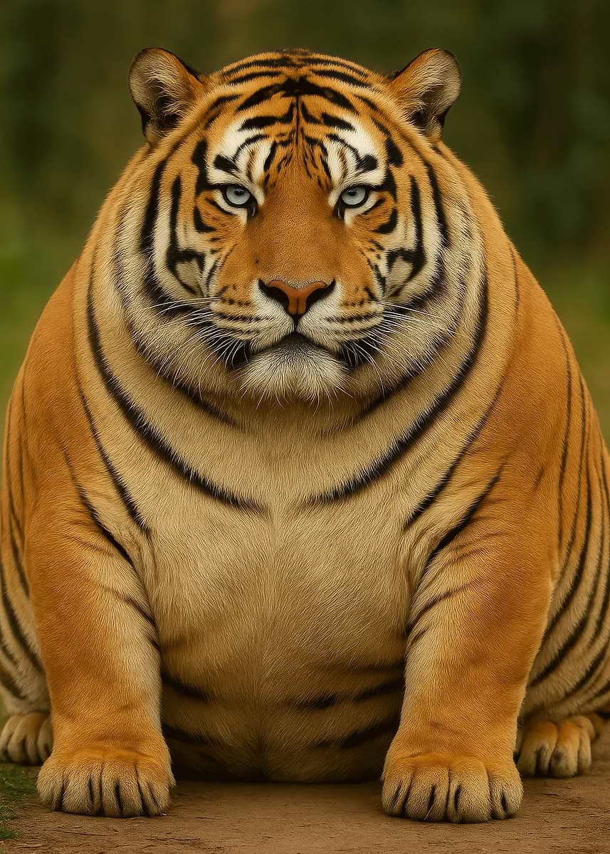 'Overweight Tiger Fat' Poster, picture, metal print, paint by ...