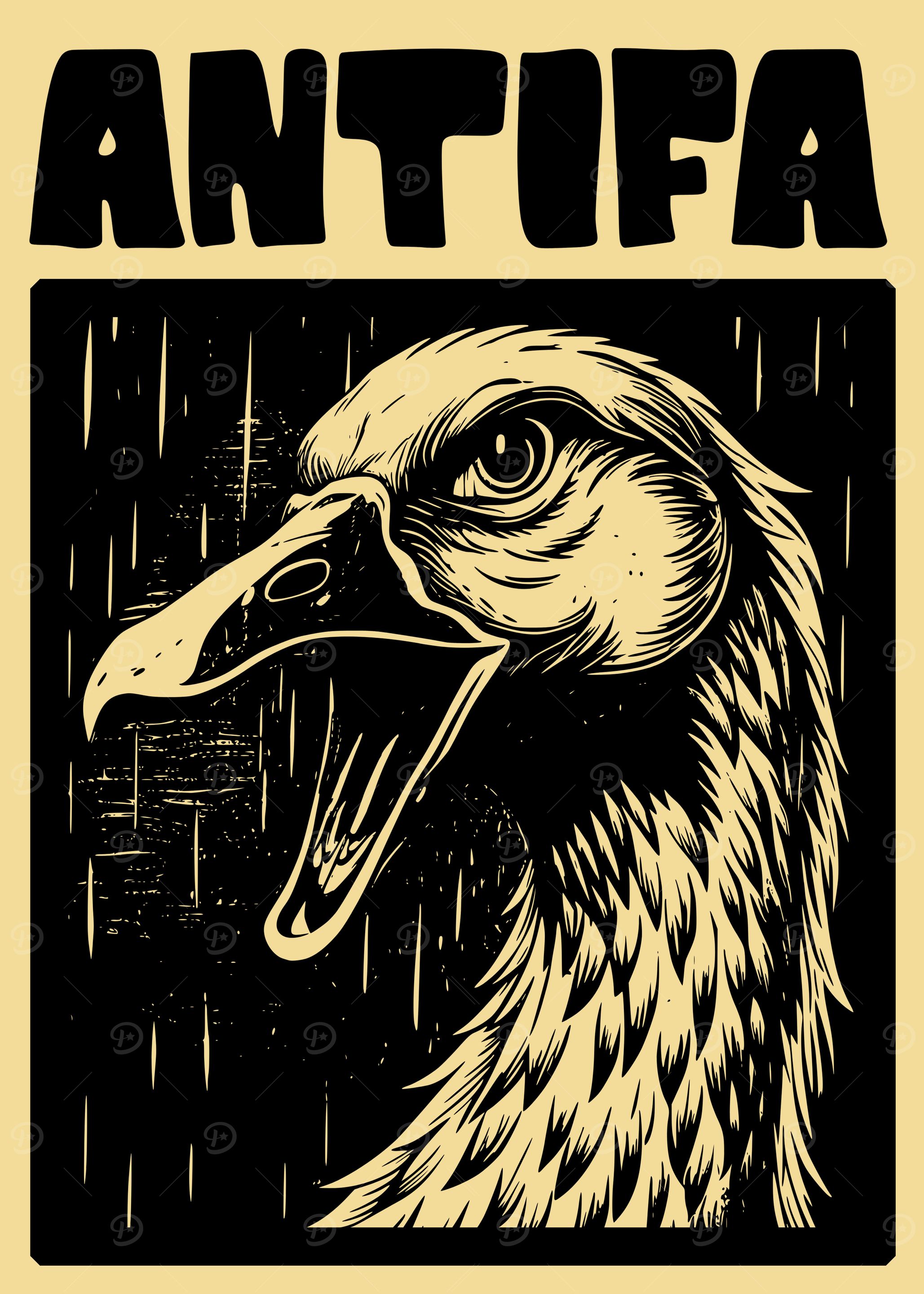 'Antifa Goose Propaganda Poster' Poster, picture, metal print, paint by ...