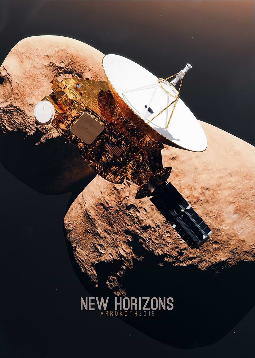 'New Horizons - Arrokoth 2019' Poster, picture, metal print, paint by ...