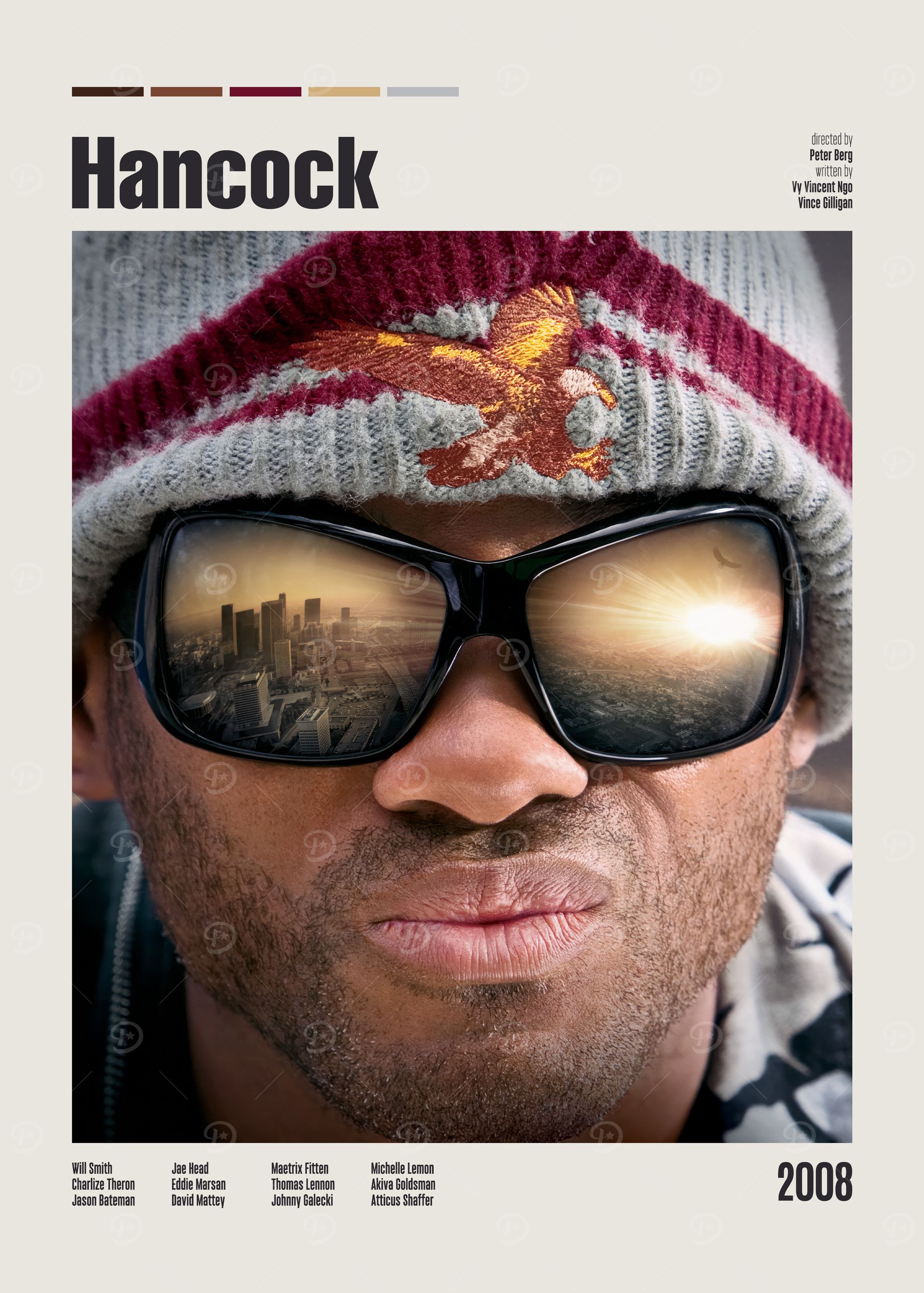 'Hancock Movie Poster' Poster, picture, metal print, paint by Five ...
