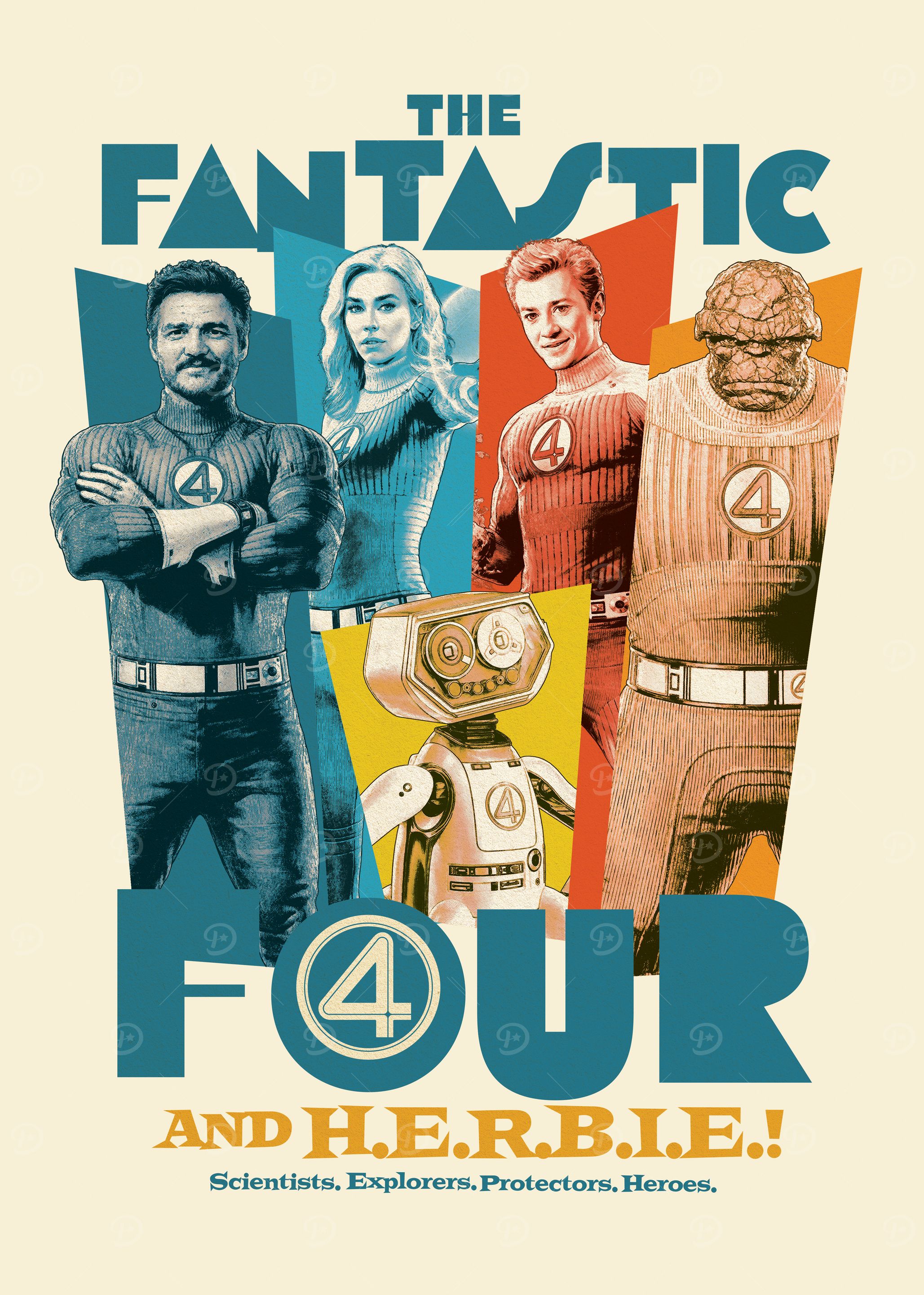 'The Fantastic Four and HERBIE' Poster, picture, metal print, paint by ...