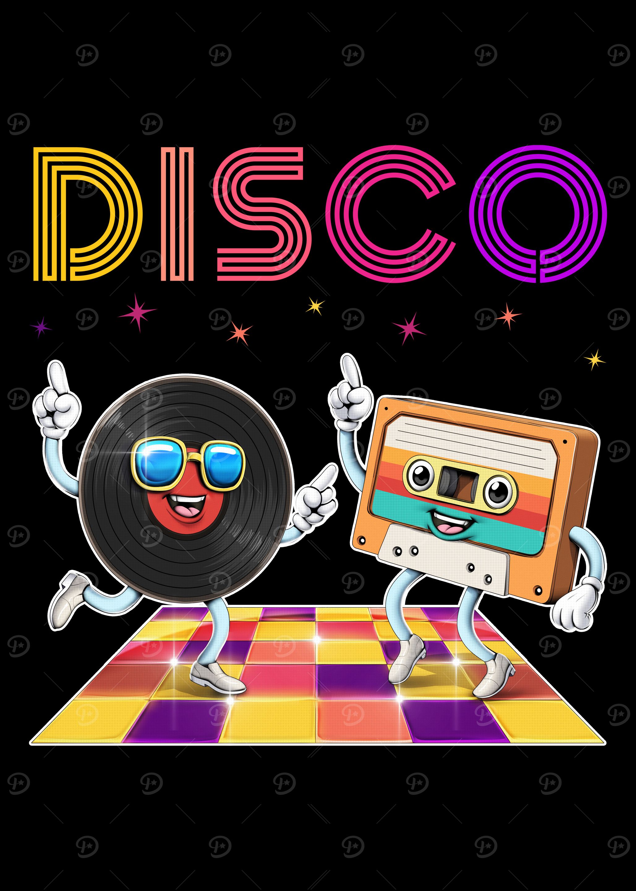 'Retro Disco Dance Party' Poster, picture, metal print, paint by ...