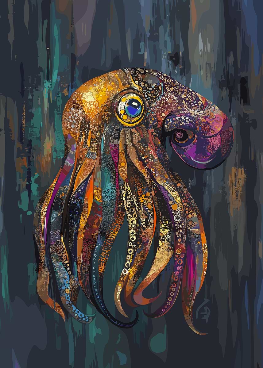 'Cuttlefish Poster Art' Poster, picture, metal print, paint by Omar ...
