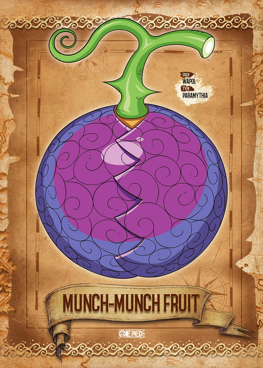 'MUNCH-MUNCH Fruit' Poster, picture, metal print, paint by One Piece | Displate