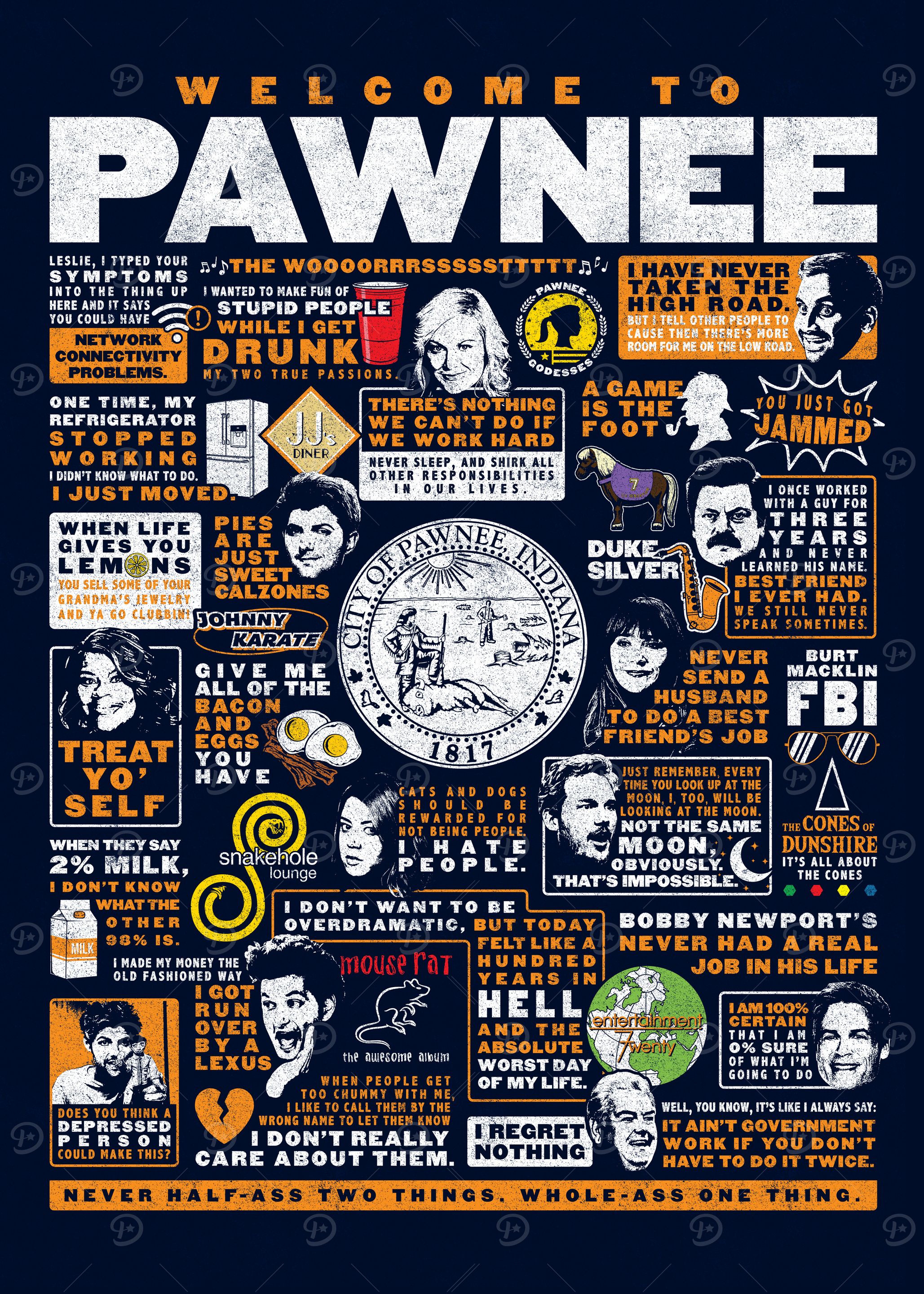 'Welcome to Pawnee Quotes' Poster, picture, metal print, paint by ...