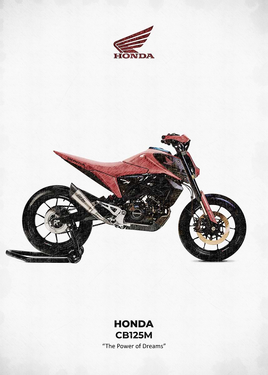 'Honda CB125M Sketch art' Poster, picture, metal print, paint by Best ...