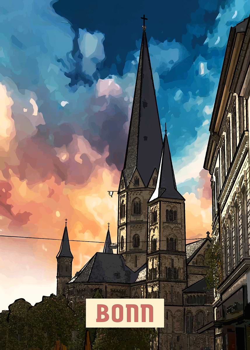 'Bonn' Poster, picture, metal print, paint by Bo Kev | Displate