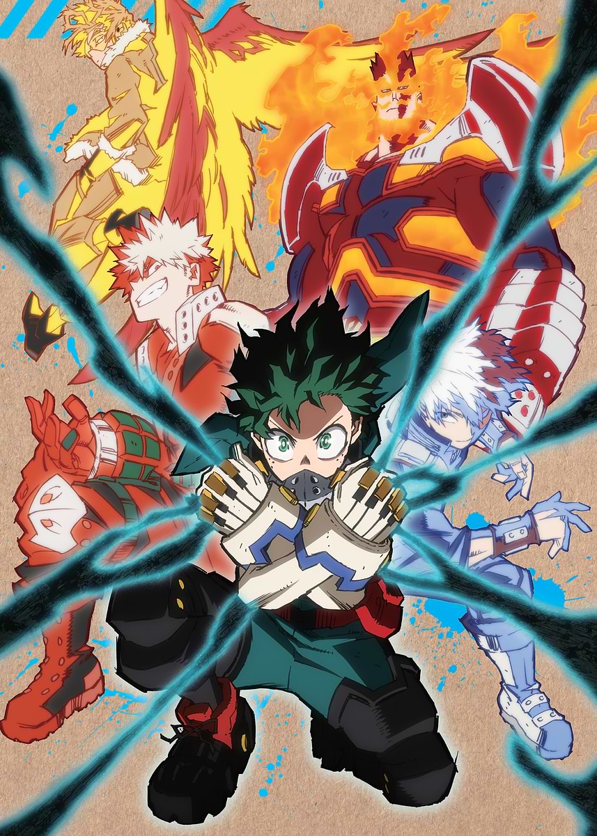 'MHA Season 5 Heroes in action' Poster, picture, metal print, paint by ...