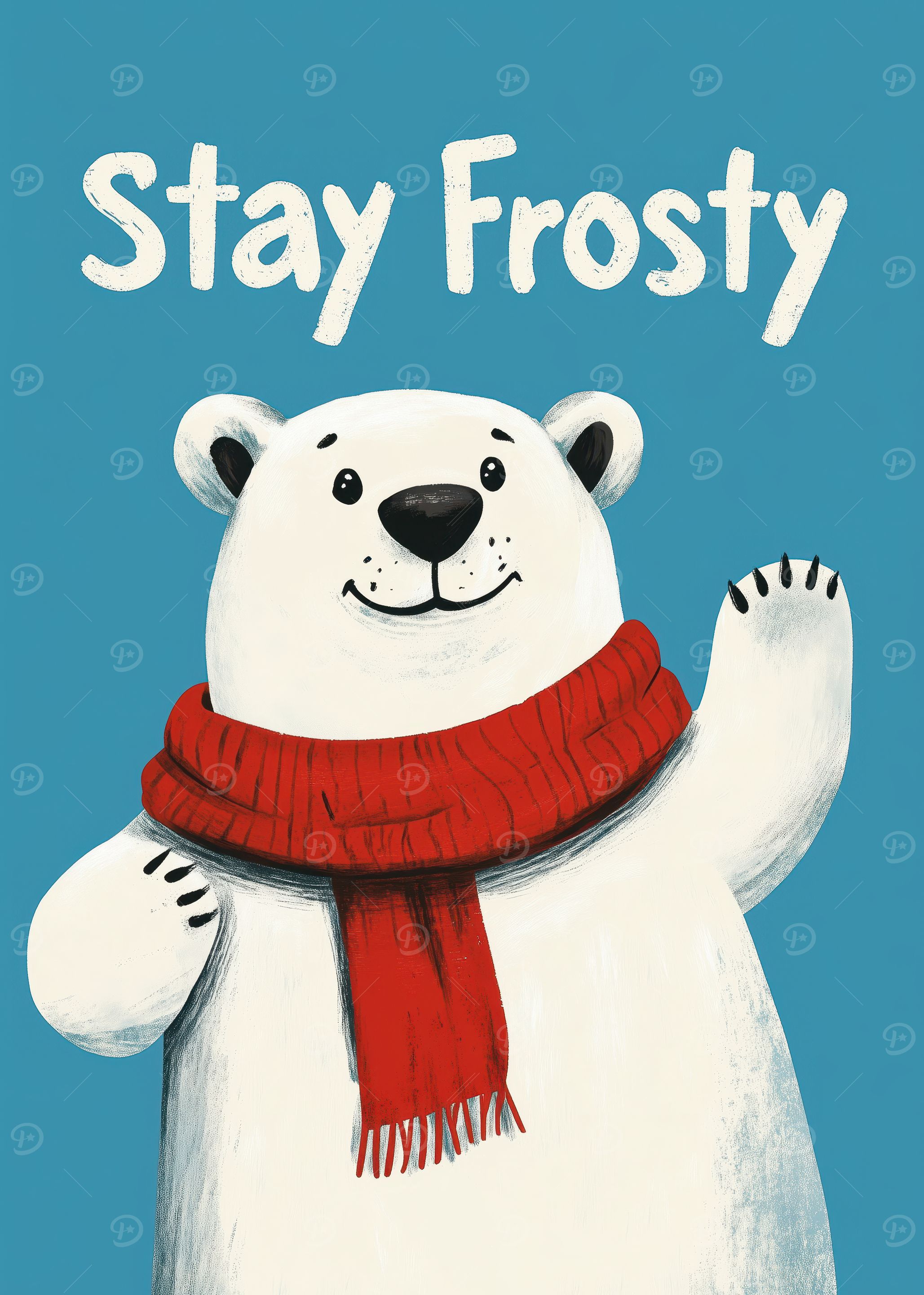 'Stay Frosty Polar Bear Illustration' Poster, picture, metal print ...