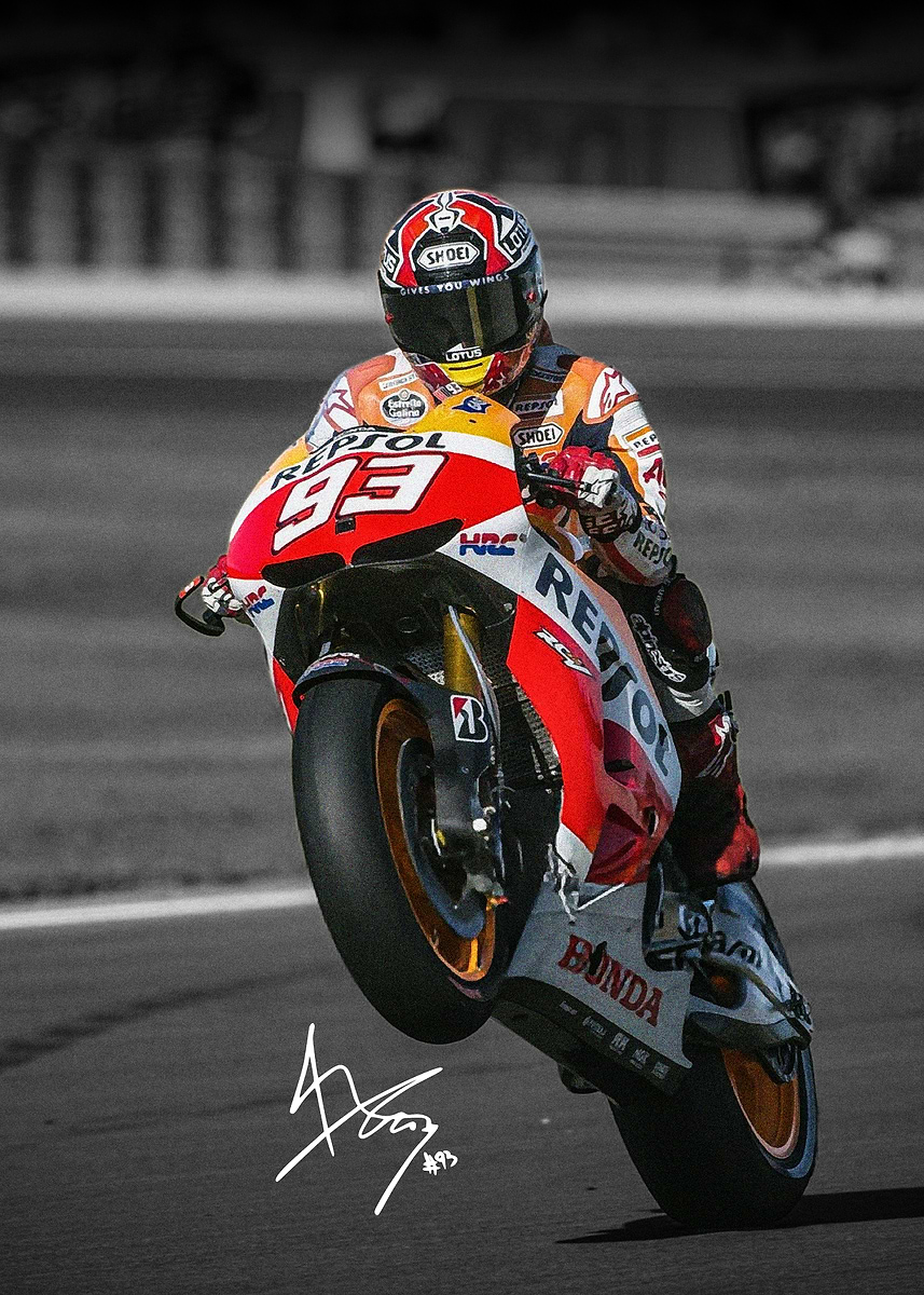 'Marc Marquez Motorcycle' Poster, picture, metal print, paint by ...