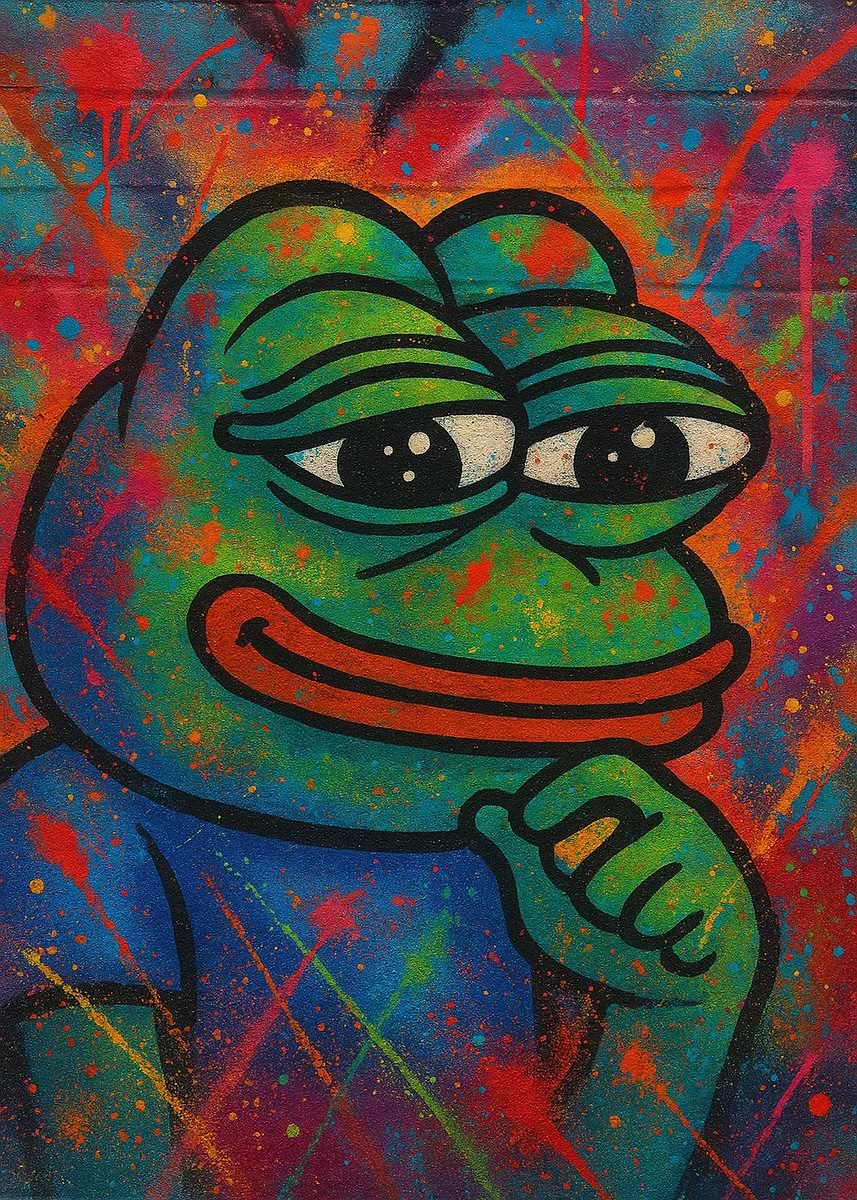 'Pepe the Frog Colorful Graffiti Art' Poster, picture, metal print ...