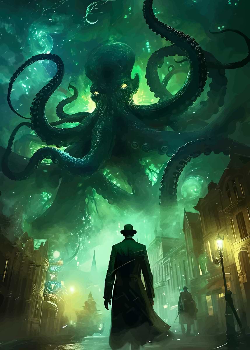 'Cthulhu in the City' Poster, picture, metal print, paint by lucky ...