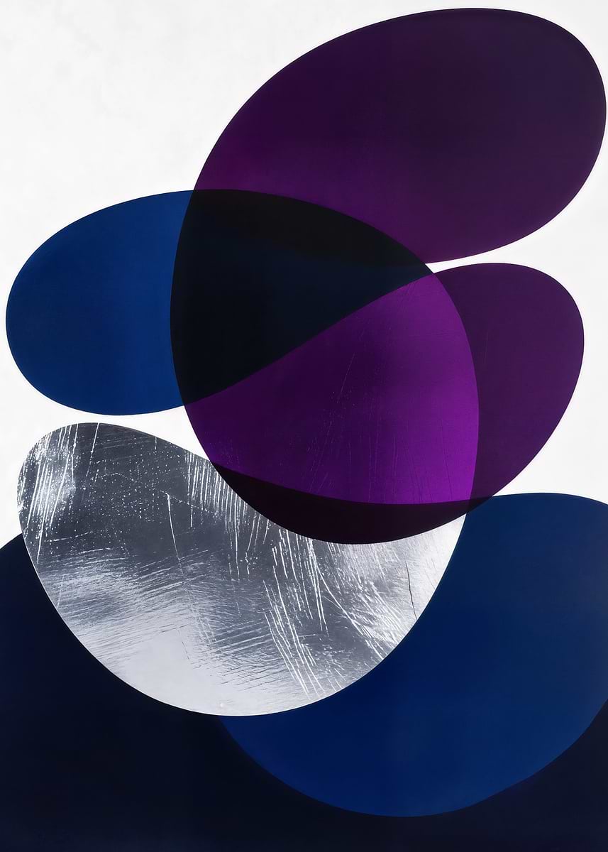 'Abstract Overlapping Ovals Painting' Poster, picture, metal print ...