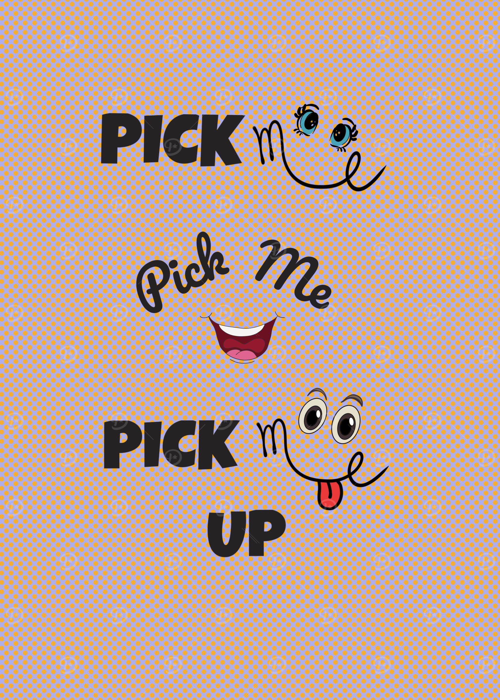 'Pick Me Up Cartoon Faces' Poster, picture, metal print, paint by ...