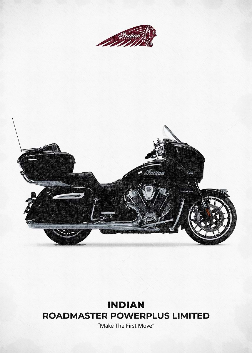 'Indian Roadmaster Powerplus Limited Motorcycle' Poster, picture, metal ...