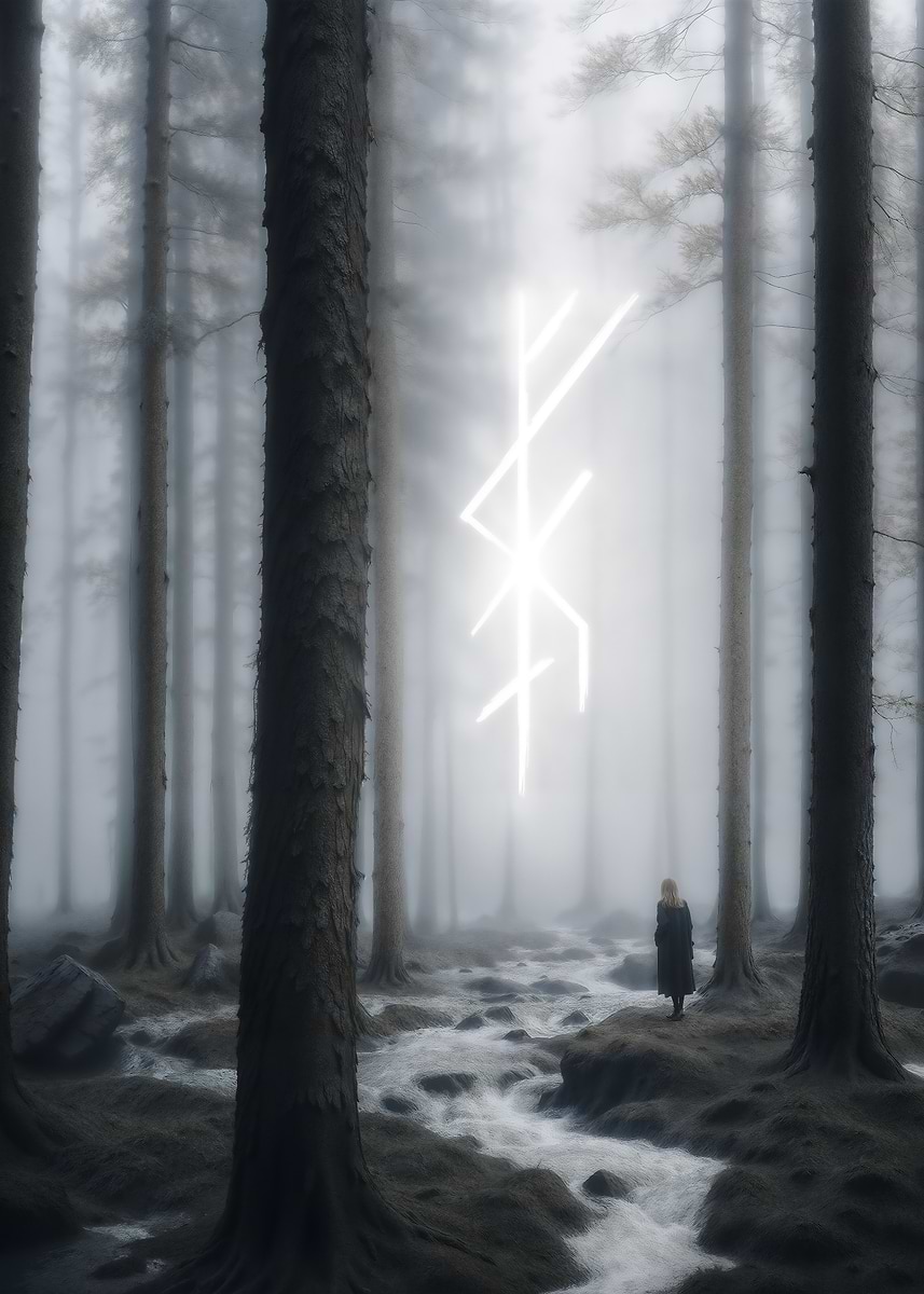 'Mystical Forest Rune of Freya' Poster, picture, metal print, paint by ...