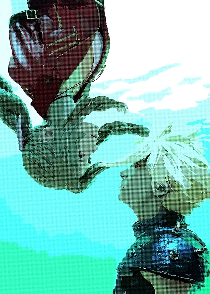 'Aerith and Cloud: Final Fantasy VII' Poster, picture, metal print ...