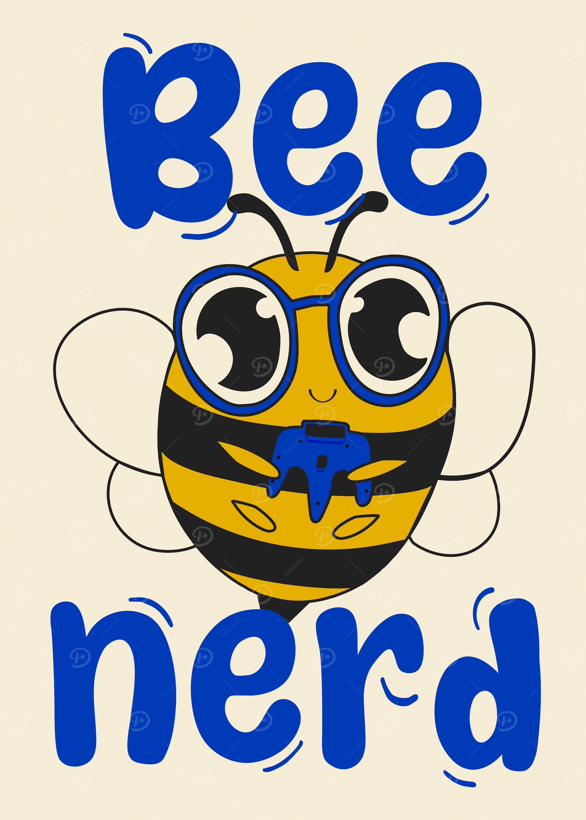 'Bee Nerd' Poster, picture, metal print, paint by Loobs | Displate