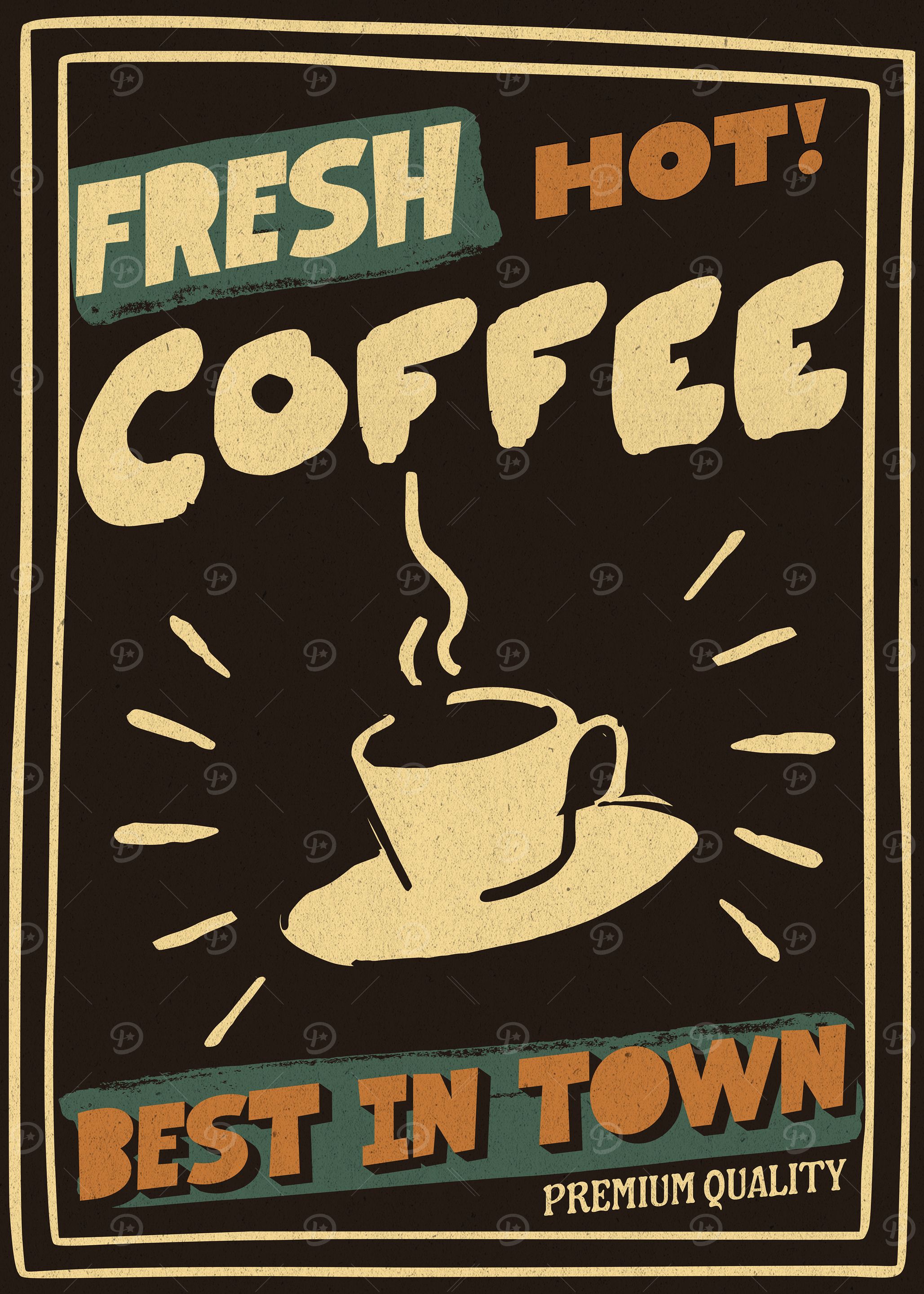 'Coffee Shop Vintag' Poster, picture, metal print, paint by RudiArt ...