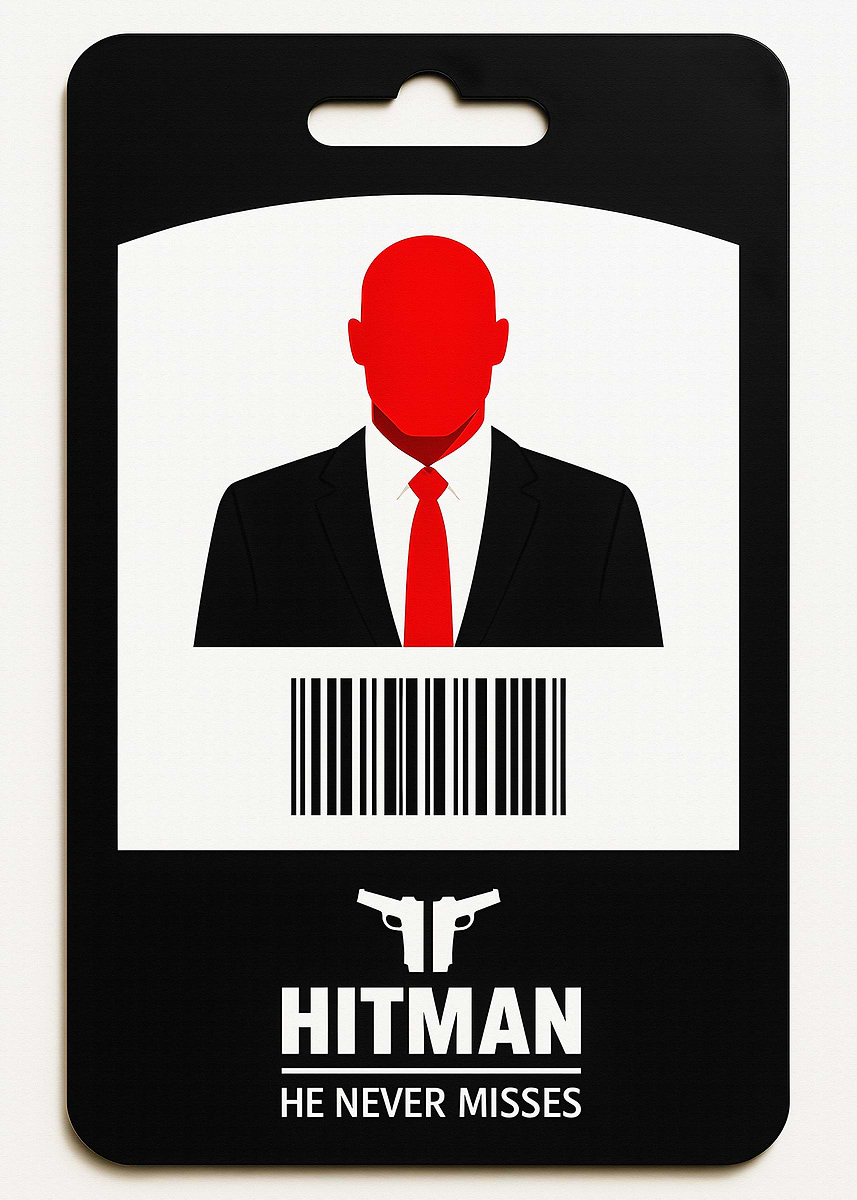 'Hitman ID Card Minimalist Design' Poster, picture, metal print, paint ...