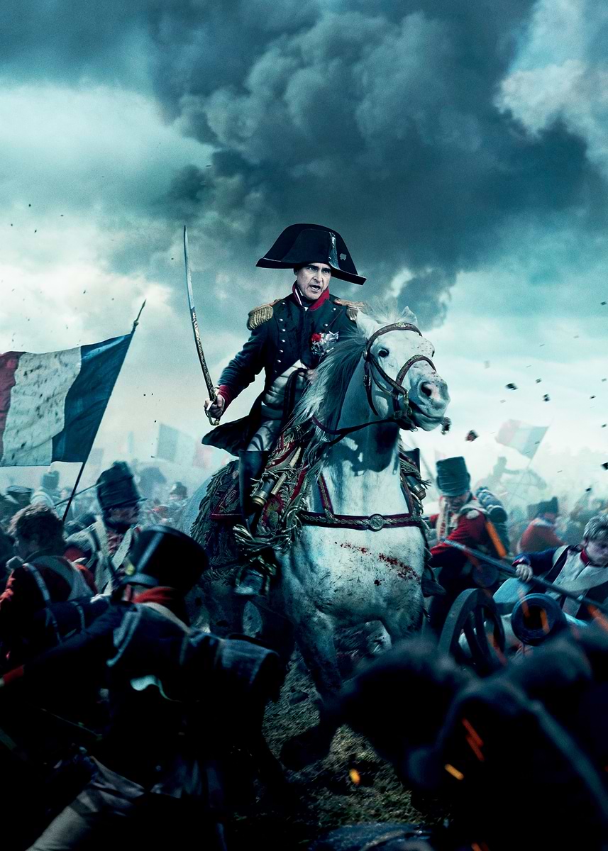 'Napoleon on Horseback in Battle Scene' Poster, picture, metal print ...