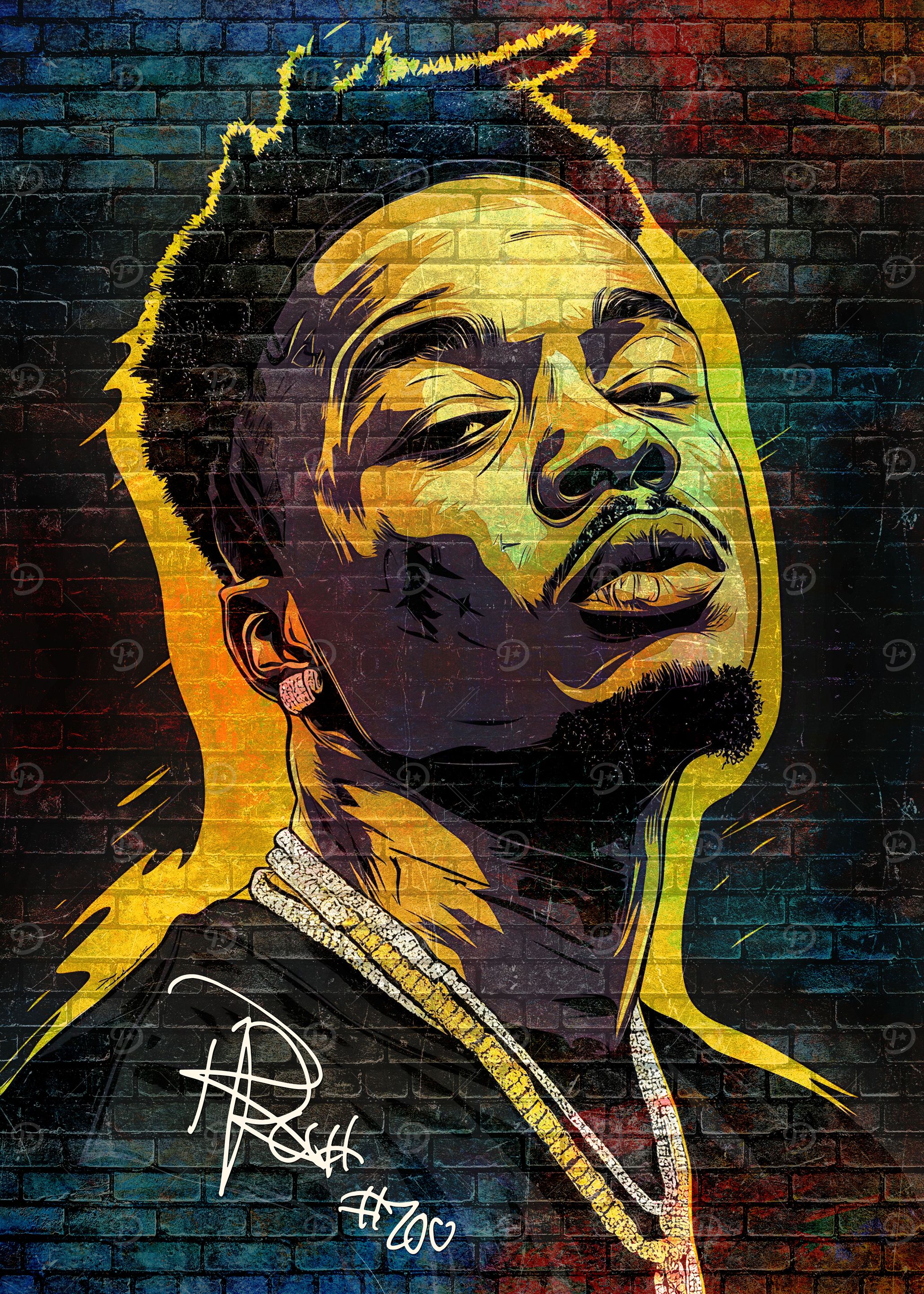 'Roddy Ricch Rapper Legend Vintage' Poster, picture, metal print, paint ...