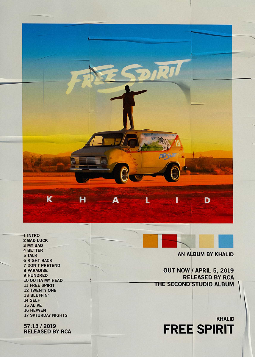 'Khalid - Free Spirit Album Cover' Poster, picture, metal print, paint ...