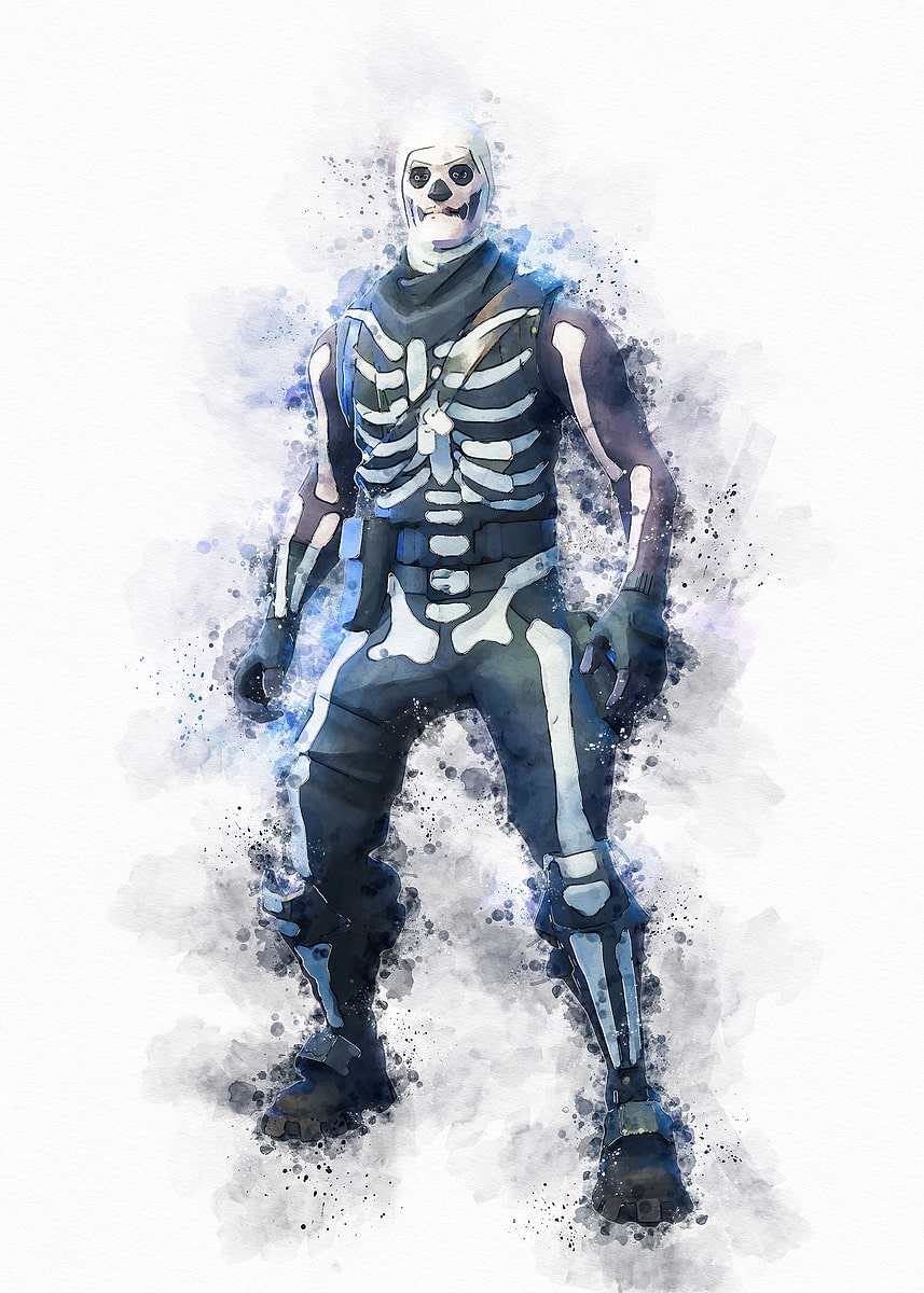 'Skull Trooper Watercolor' Poster, picture, metal print, paint by ...