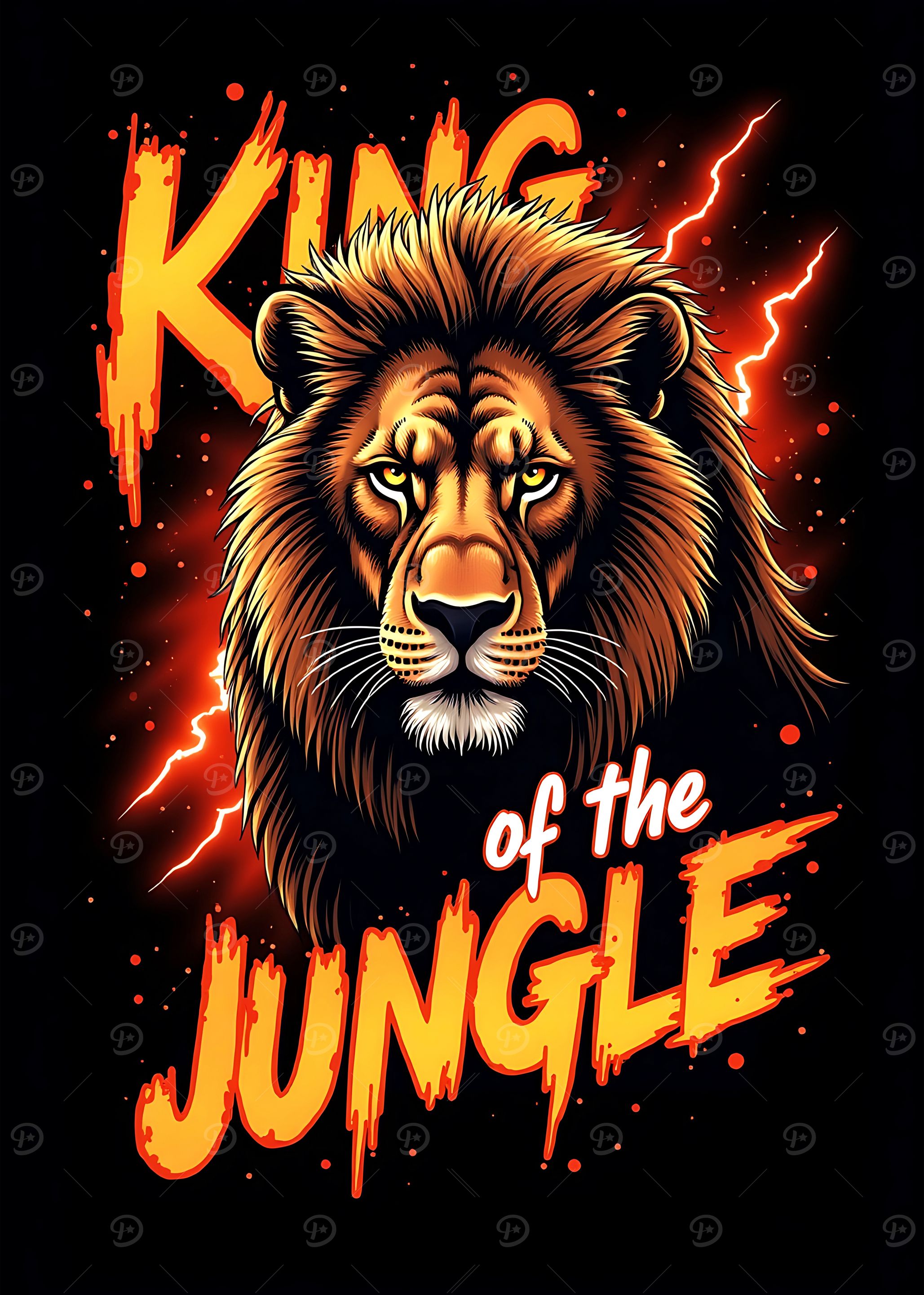 'King of the Jungle Lion Art' Poster, picture, metal print, paint by ...