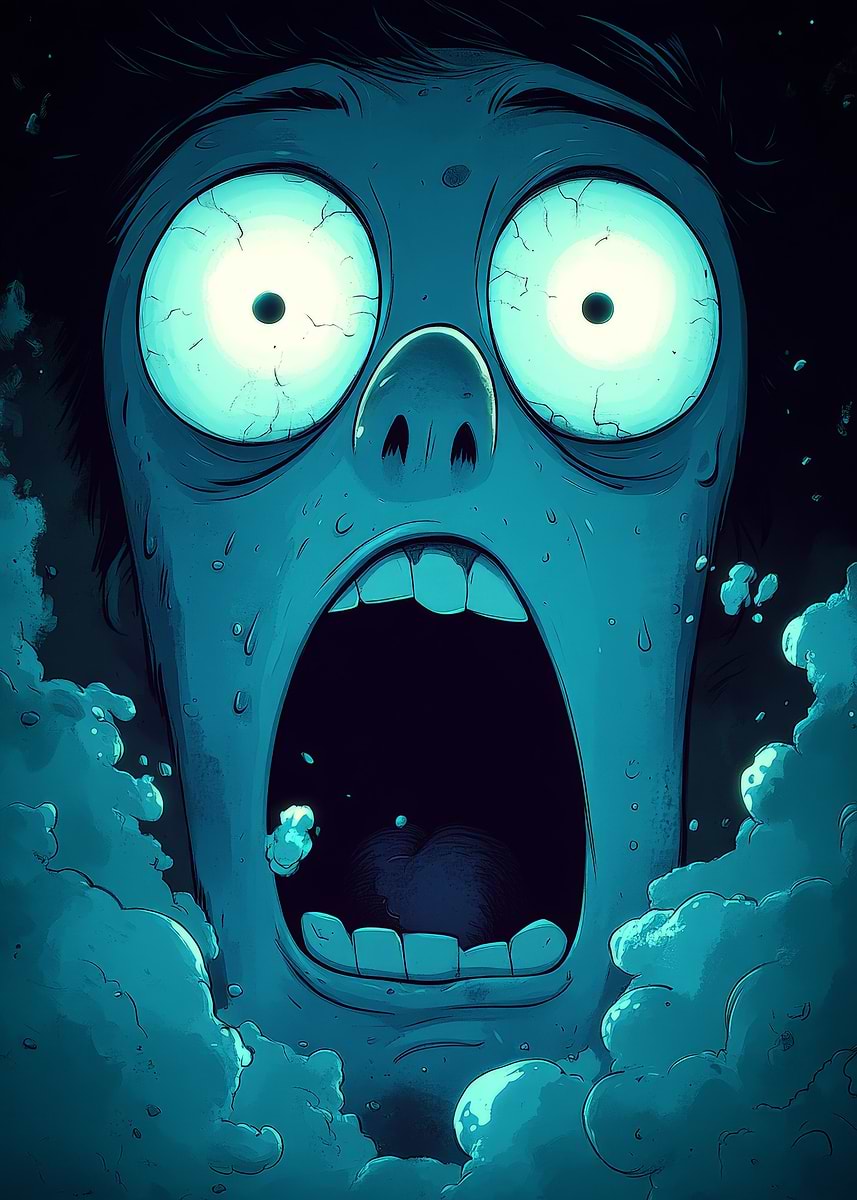 'Cartoon Character Screaming in Fear' Poster, picture, metal print ...