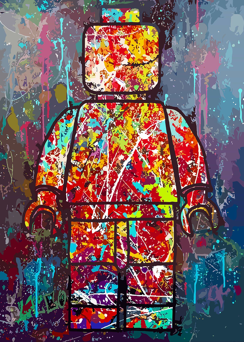'Lego Figure Abstract Art' Poster, picture, metal print, paint by ...