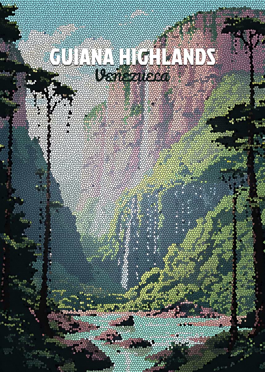 'Guiana Highlands Venezuela Mosaic Landscape' Poster, picture, metal ...