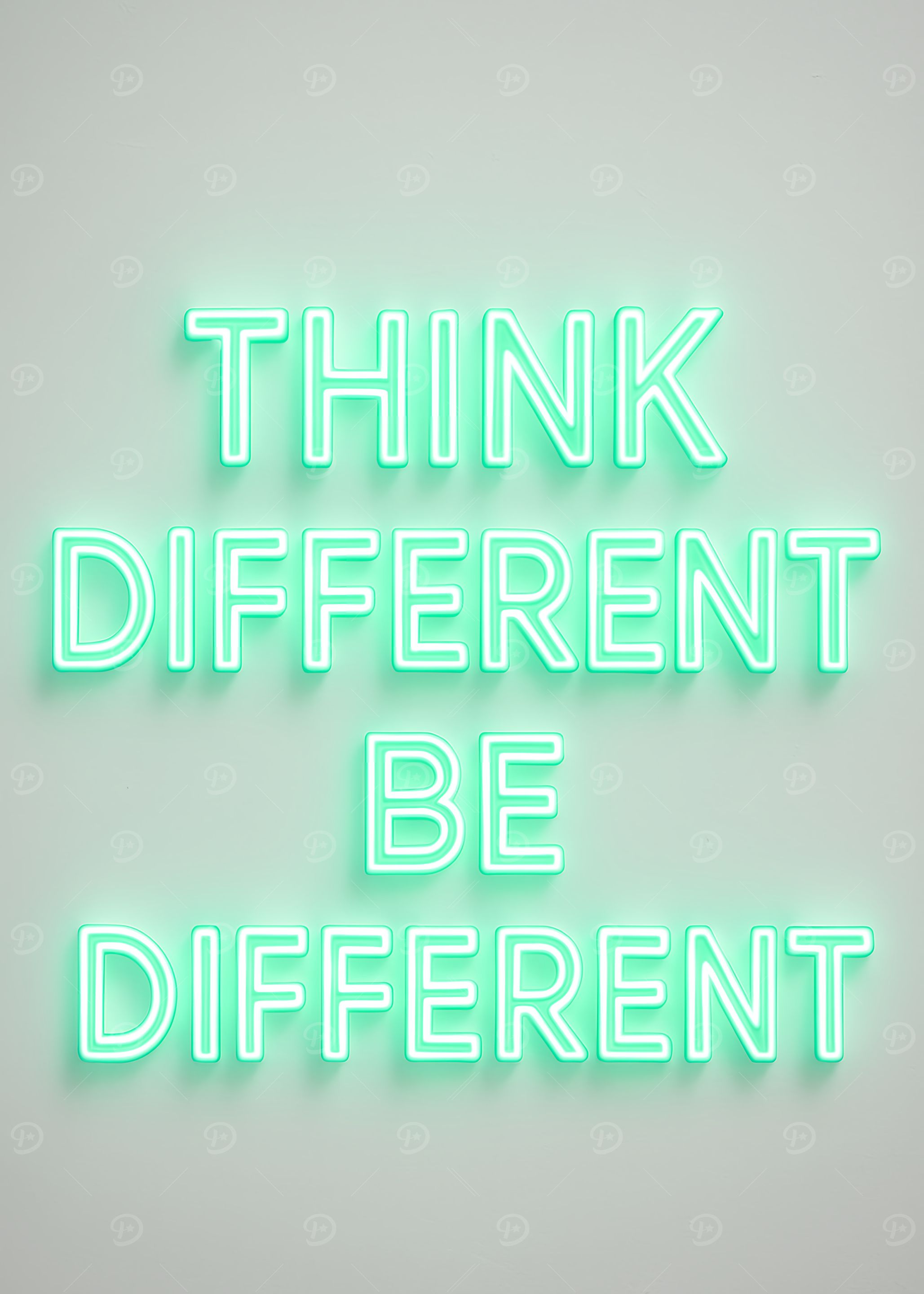 'Think Different Be Different Neon Sign Inspirational Quote' Poster ...